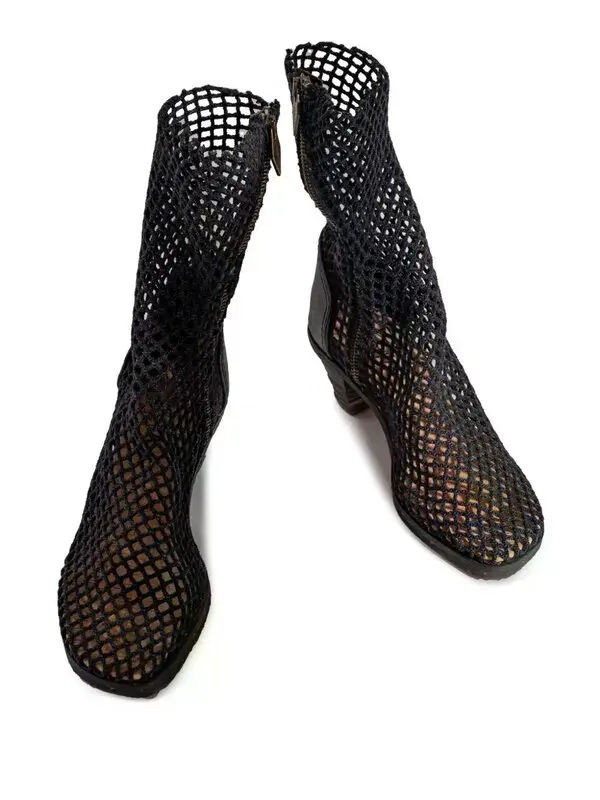 VERDURA SHOES Bitta Netted Heeled Boots - Blue