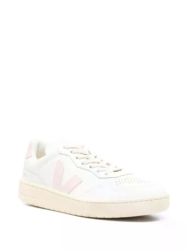 VEJA V-90 Leather Petale Sneakers - White