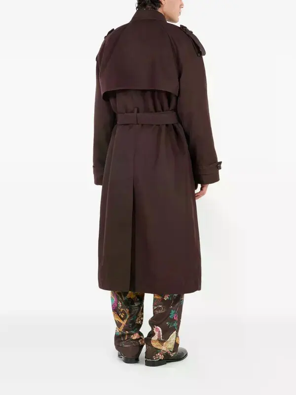 Roberto Cavalli Double-breasted Shearling-lined Trench Coat