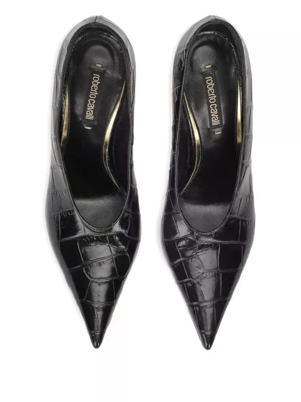 Roberto Cavalli Crocodile-effect Pointed-toe Pumps