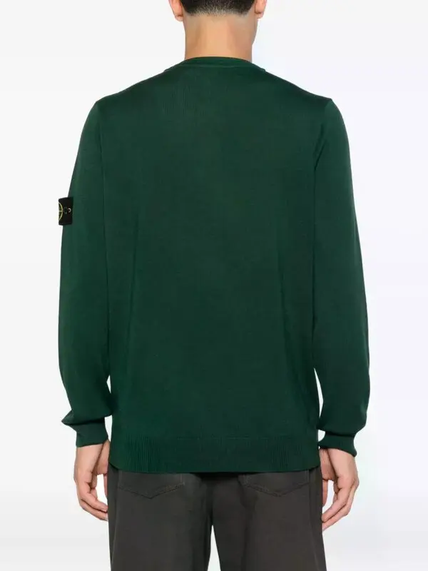 Stone Island Crew Neck Patch Sweater - Green