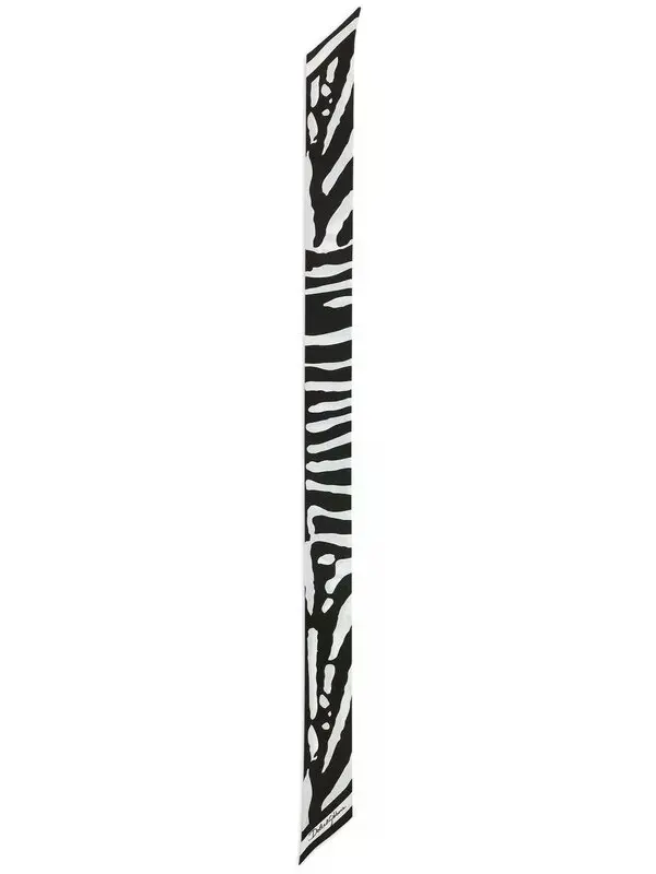 Dolce & Gabbana Zebra-print Twill Headscarf - Black