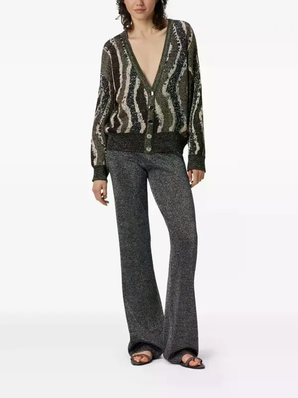 Missoni Metallic Effect Flared Leg Trousers - Grey
