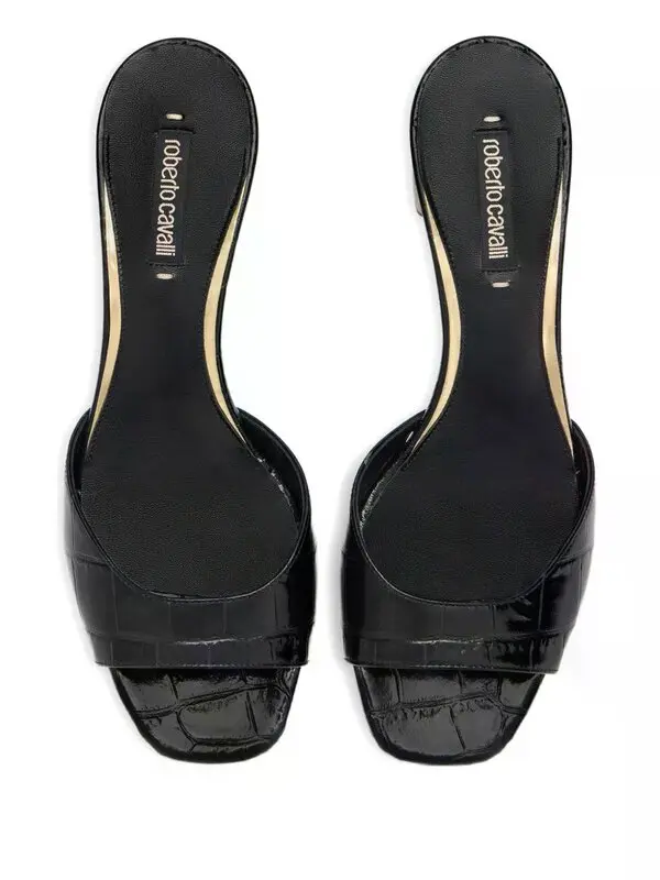 Roberto Cavalli Crocodile-effect Mules