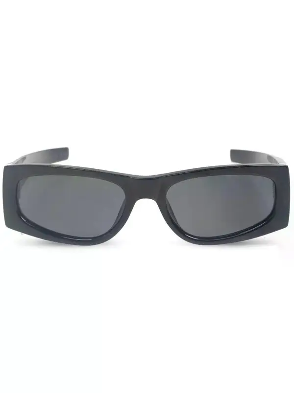 Saint Laurent Logo Rectangle Sunglasses - Black
