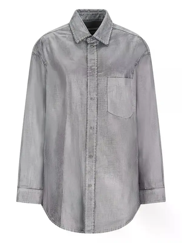 DARKPARK Denim-effect Collared Shirt - Grey