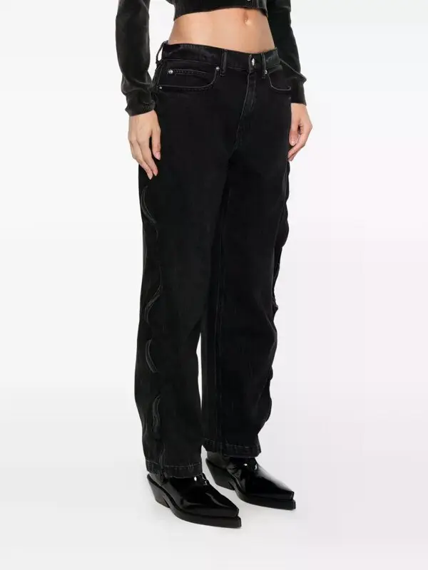 Alexander Wang Zip Detail Faded Jeans - Black