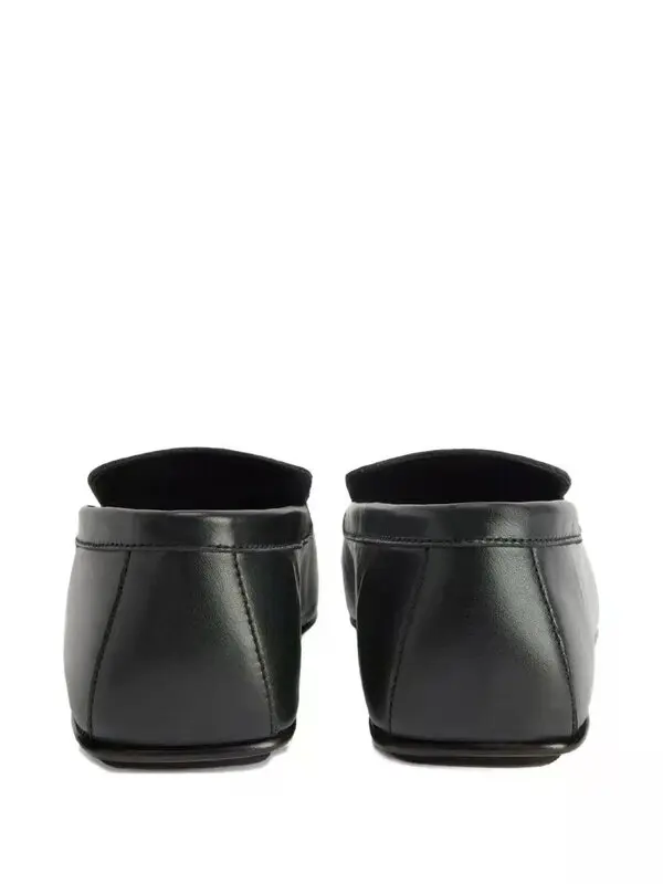 GIUSEPPE ZANOTTI Leather Loafers With Gold-tone Detail - Black