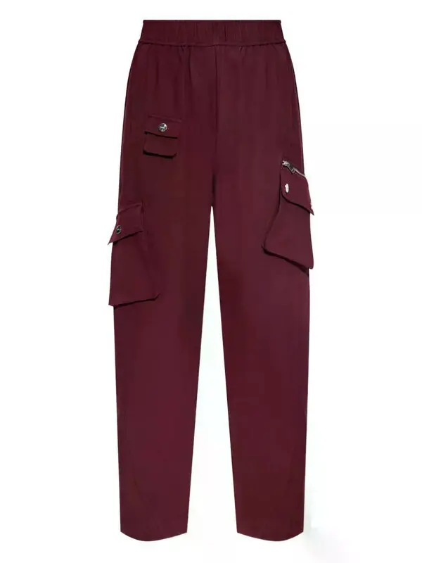 GANNI Elasticated Waistband Cargo Jeans - Red