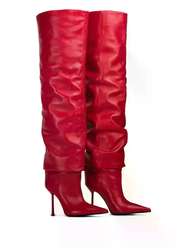 LE SILLA 100mm Bella Slouchy Pointed-toe Boots - Red