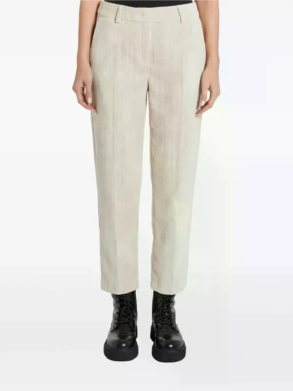 PENNYBLACK Ivory Corduroy Straight Leg Trousers - Neutrals