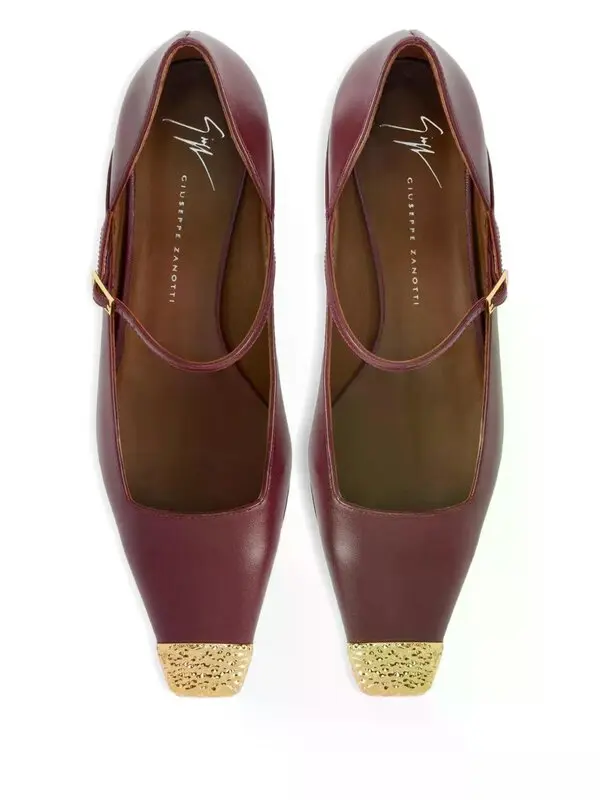 GIUSEPPE ZANOTTI Metallic Toe Leather Mary Jane Pumps
