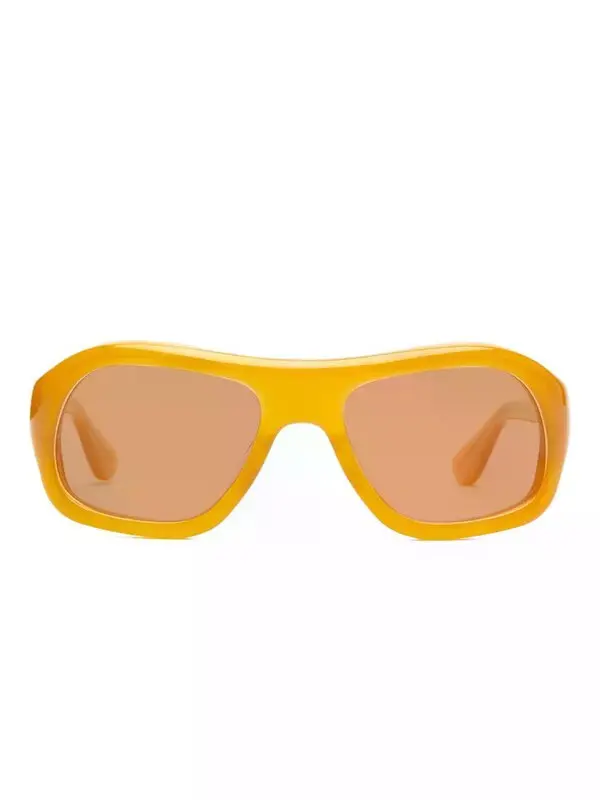 PORT TANGER Geometric Frame Tinted Lens Sunglasses - Yellow