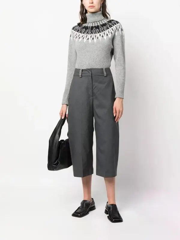 Fabiana Filippi Pressed Crease Wool Cropped Trousers