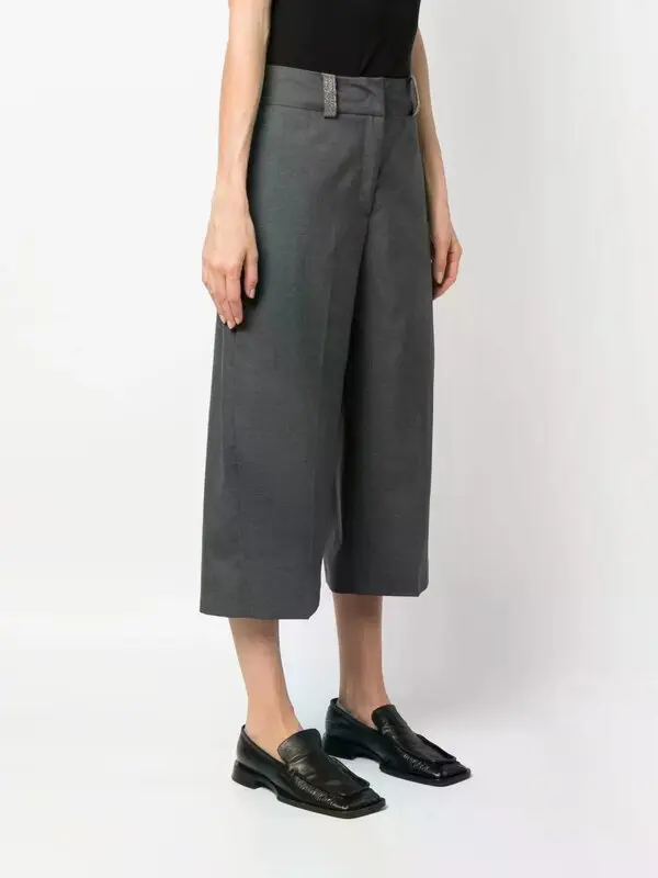 Fabiana Filippi Pressed Crease Wool Cropped Trousers