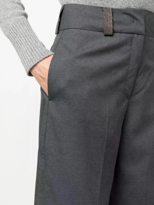 Fabiana Filippi Pressed Crease Wool Cropped Trousers