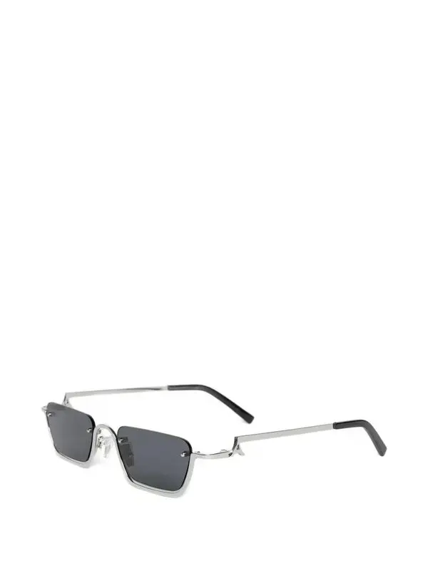 Manière De Voir Rectangular Frameless Sunglasses - Silver