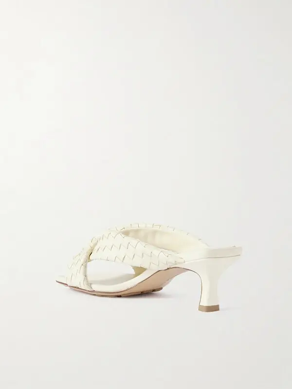 Bottega Veneta Riva Woven Leather Mules - Neutrals