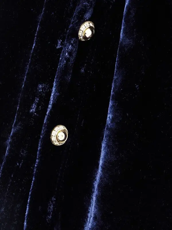 Rabanne Asymmetric Ruched Velvet Turtleneck Dress