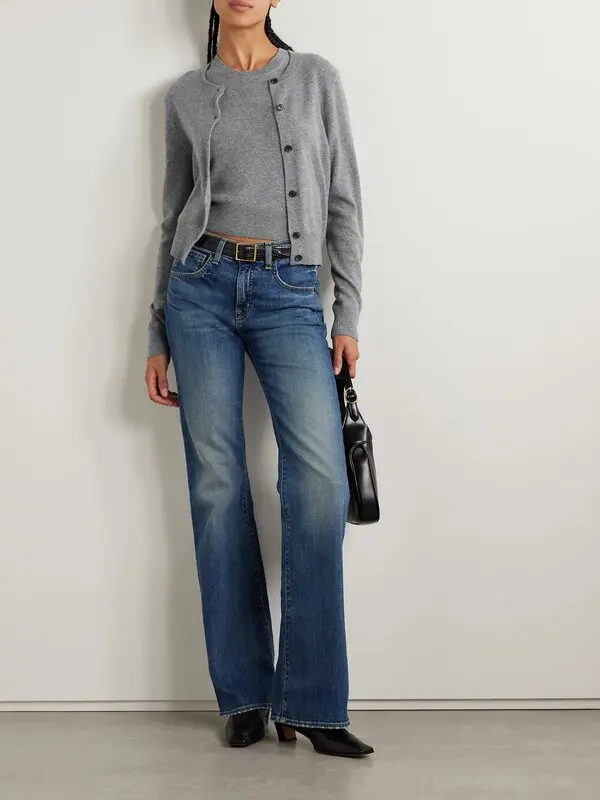 NILI LOTAN May Cropped Cashmere Tank - Gray