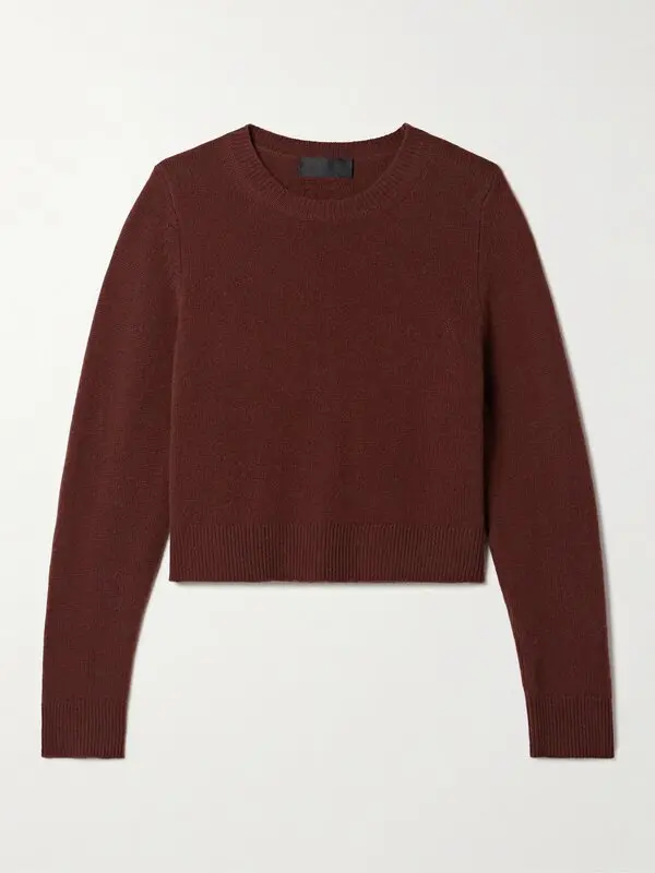 NILI LOTAN Venus Cropped Cashmere Jumper - Red