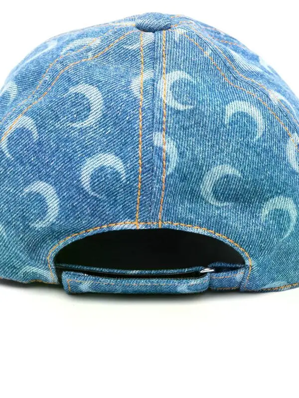 MARINE SERRE Moon Laser Denim Baseball Cap - Blue