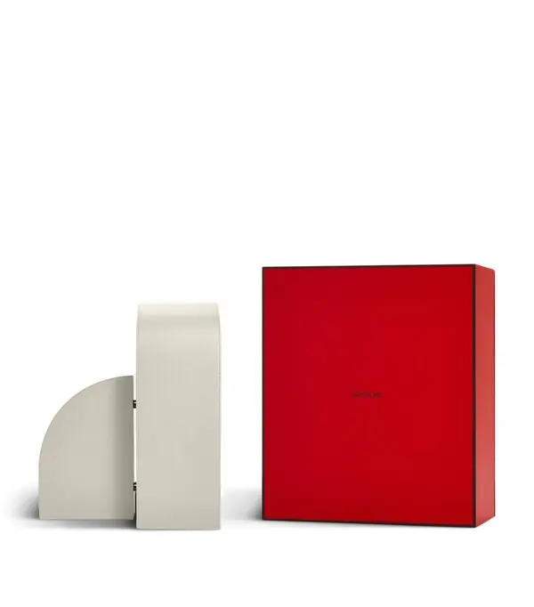 Assouline Leather Left Cubist Bookend - Neutral