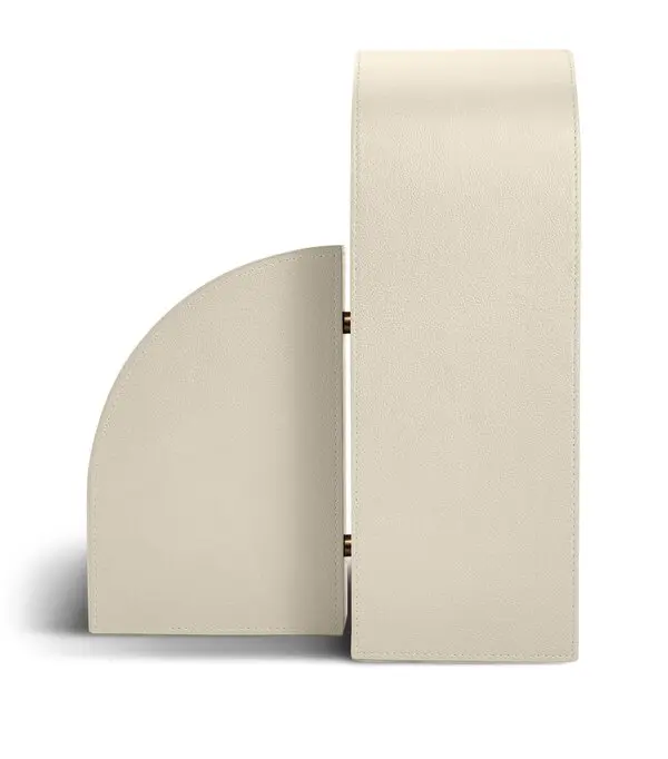 Assouline Leather Left Cubist Bookend - Neutral