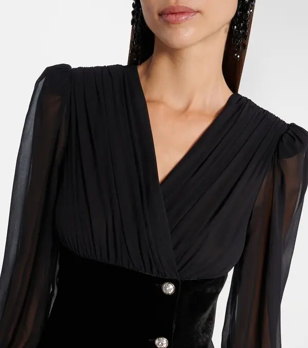 Alessandra Rich Velvet And Georgette Gown