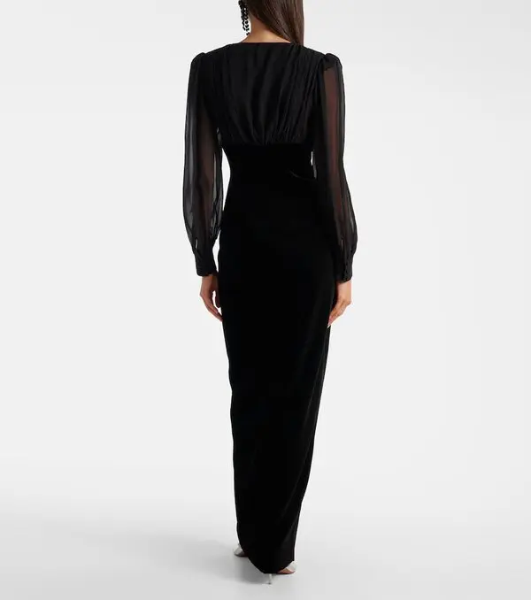 Alessandra Rich Velvet And Georgette Gown