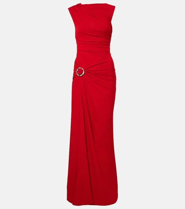 Simkhai Blain Gathered Jersey Gown - Red