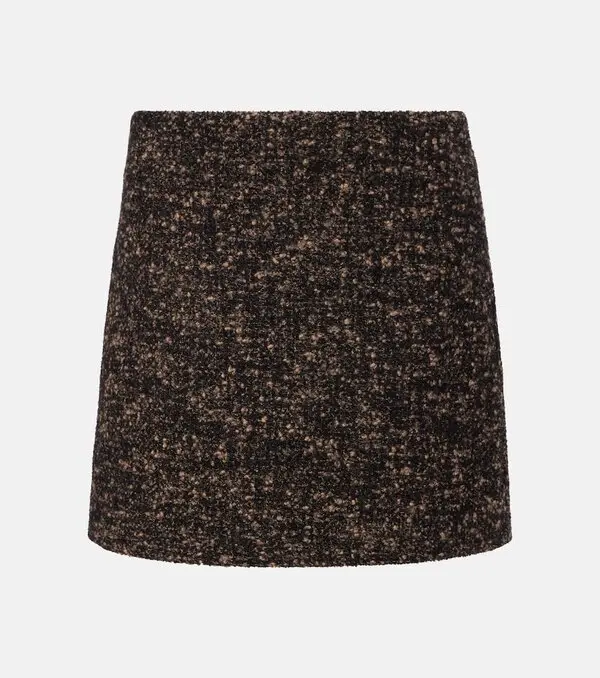 BLAZÉ MILANO Wool-blend Tweed Mini Skirt - Brown