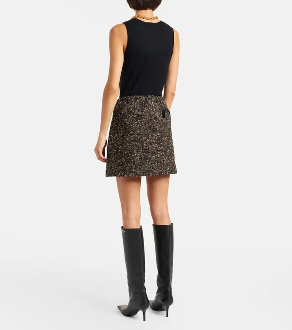 BLAZÉ MILANO Wool-blend Tweed Mini Skirt