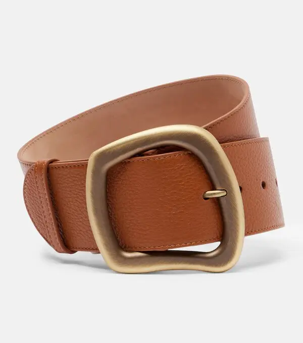 Gabriela Hearst Wide Leather Belt With Buckle Fastening - Brown