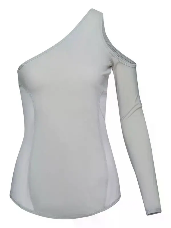 Issey Miyake One-shoulder Long-sleeve Shirt With Mesh Panelling