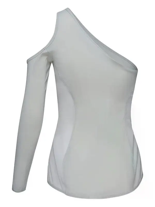 Issey Miyake One-shoulder Long-sleeve Shirt With Mesh Panelling