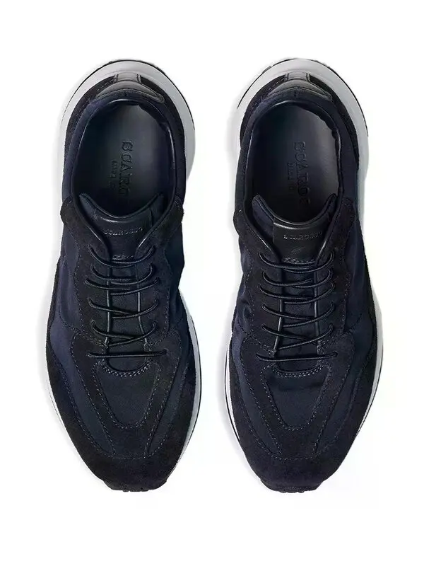 SCAROSSO Navy Suede Lace-up Trainers