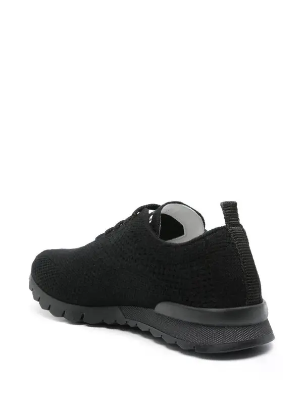 Kiton Knitted Lace-up Sneakers - Black