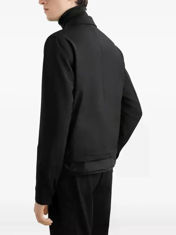 Dolce & Gabbana Zip-up Windbreaker With Logo Plaque