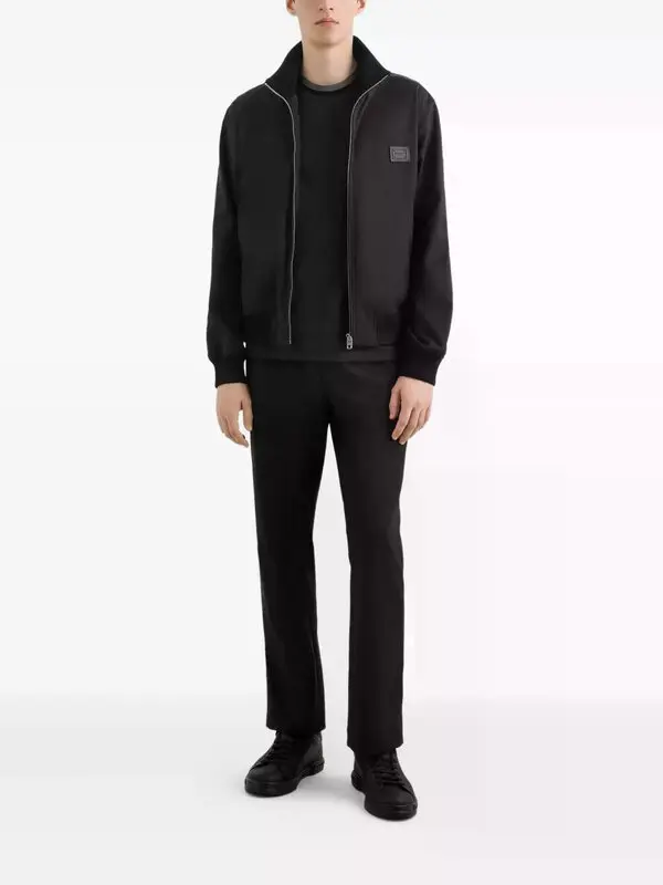 Dolce & Gabbana Logo Patch Zip-up Bomber Jacket