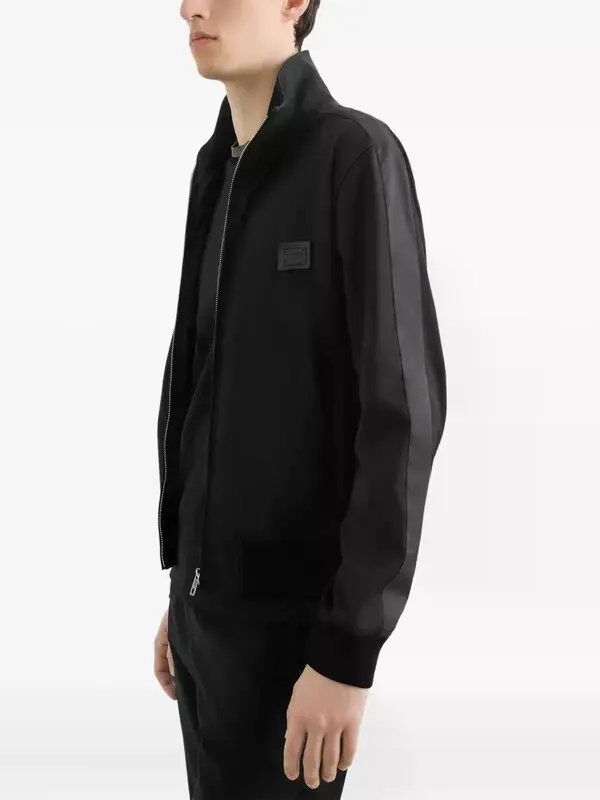Dolce & Gabbana Logo Patch Zip-up Bomber Jacket