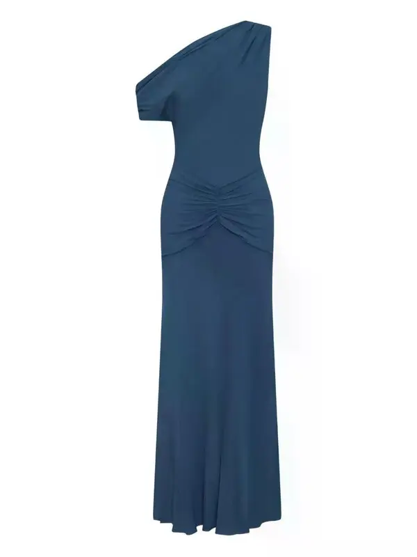NICHOLAS Elza One-shoulder Draped Midi Dress - Blue
