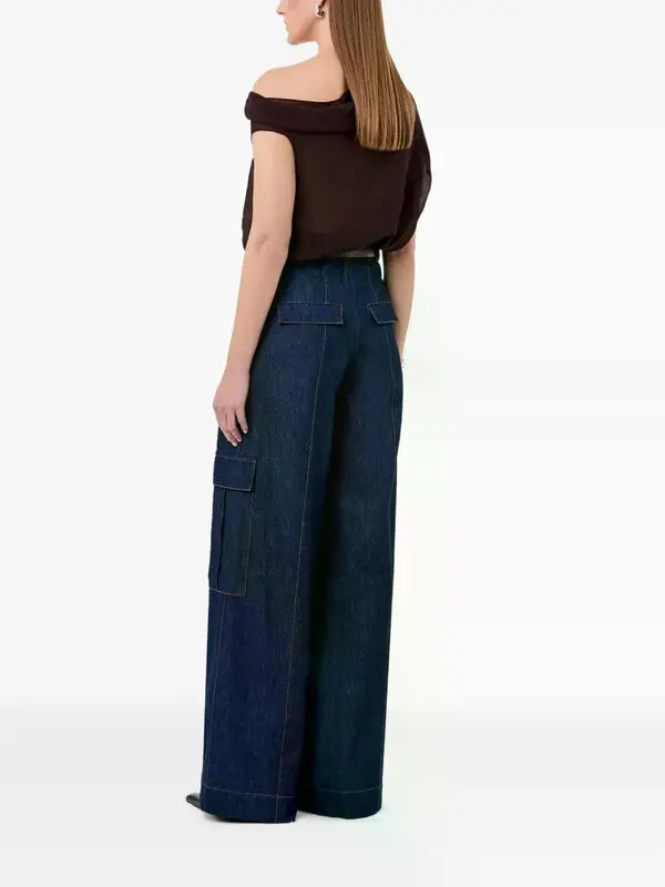 NICHOLAS Asymmetrical Draped Top - Brown