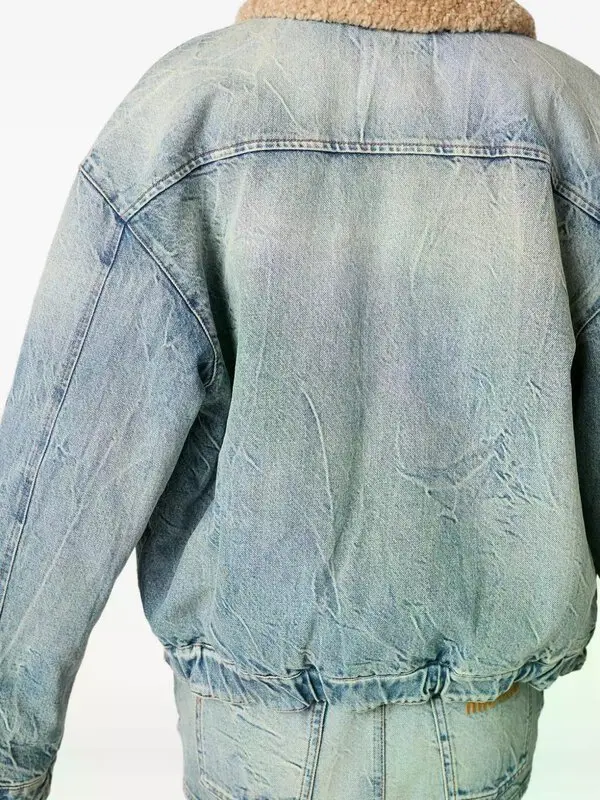 Miu Miu Shearling Collar Denim Jacket