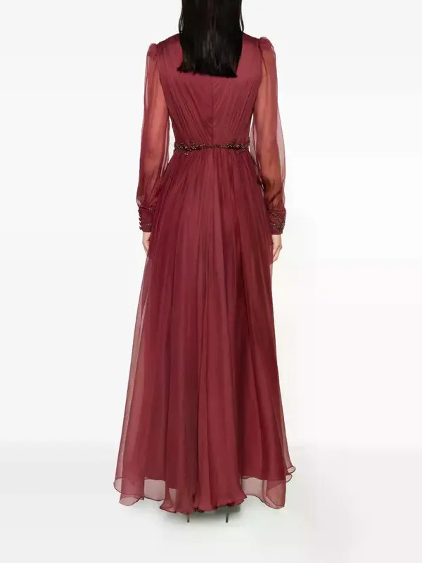 M.MARQUISE Michaela Embellished Pleated Maxi Dress