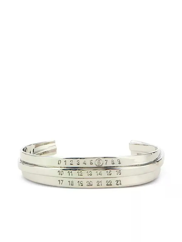 MAISON MARGIELA Numerical Engraved Cuff Bracelet - Silver