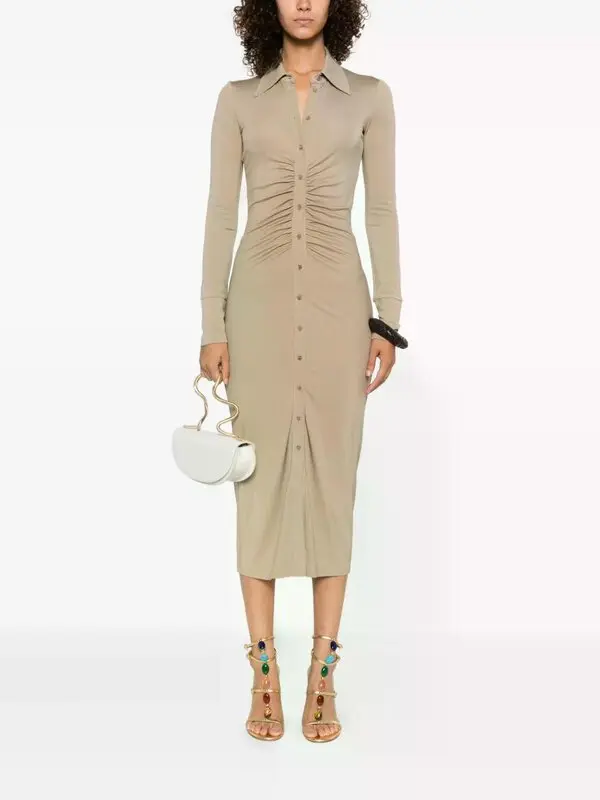 Patrizia Pepe Button-front Draped Midi Dress