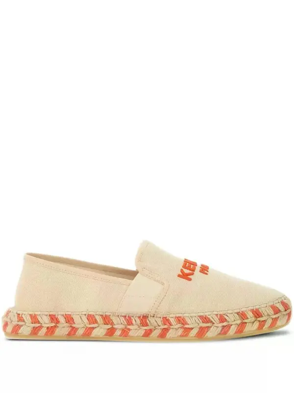 Kenzo Embroidered-logo Espadrille Flats - Neutrals