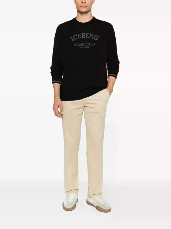 Iceberg Logo Embroidered Wool Sweater