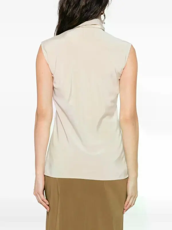 Alberta Ferretti Sleeveless Tie-neck Blouse - Neutrals